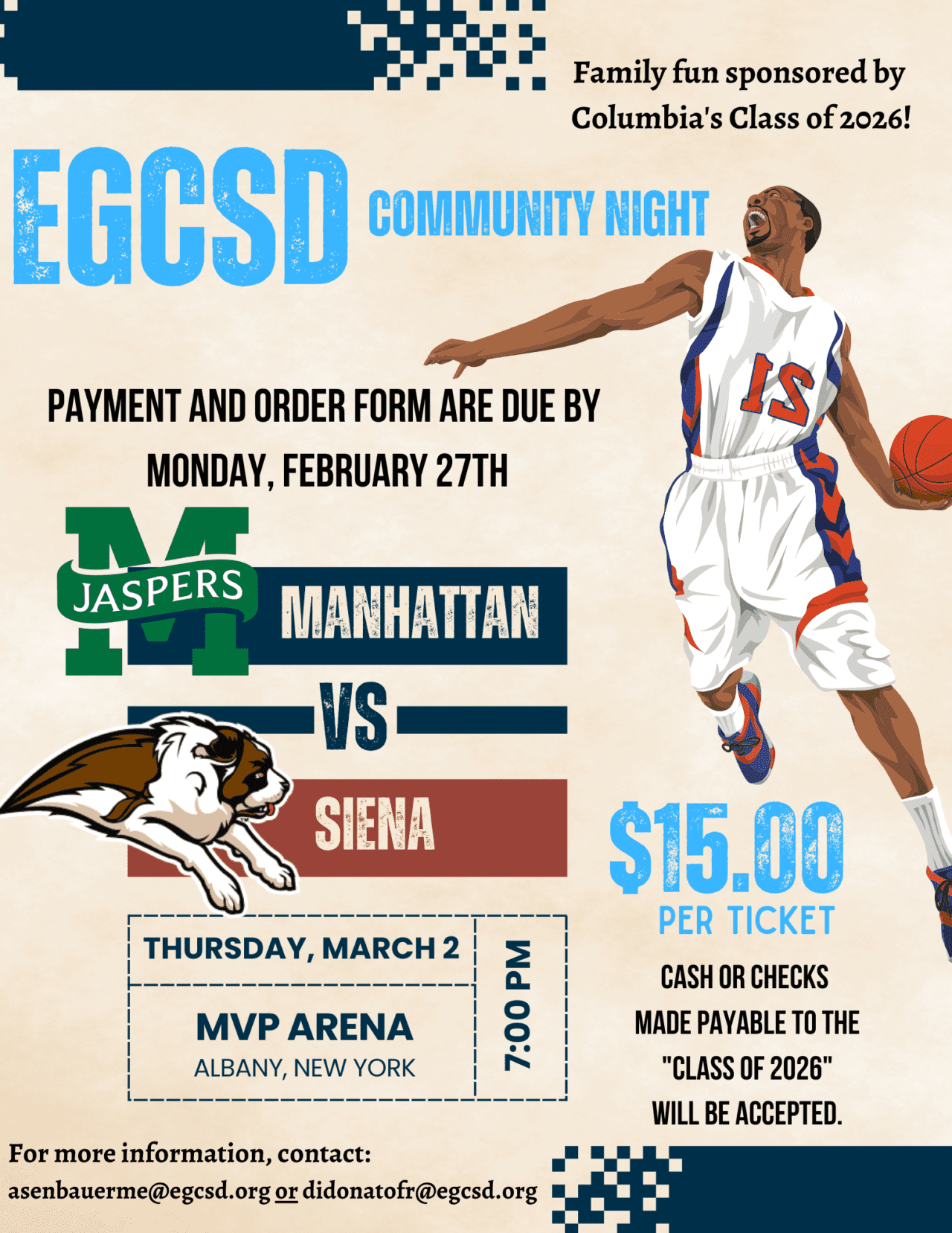 Siena Basketball Hosting 'East Greenbush CSD Community Night' | East ...